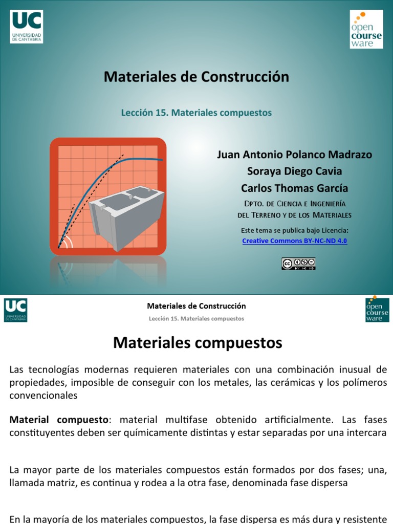 Materiales Compuestos | PDF | Materiales | Ingeniería de Edificación
