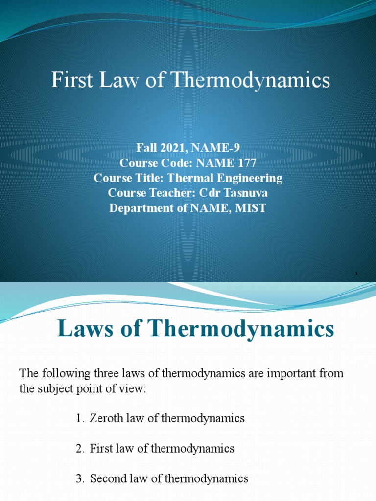 First Law of Thermodynamics | PDF | Heat | Thermodynamics