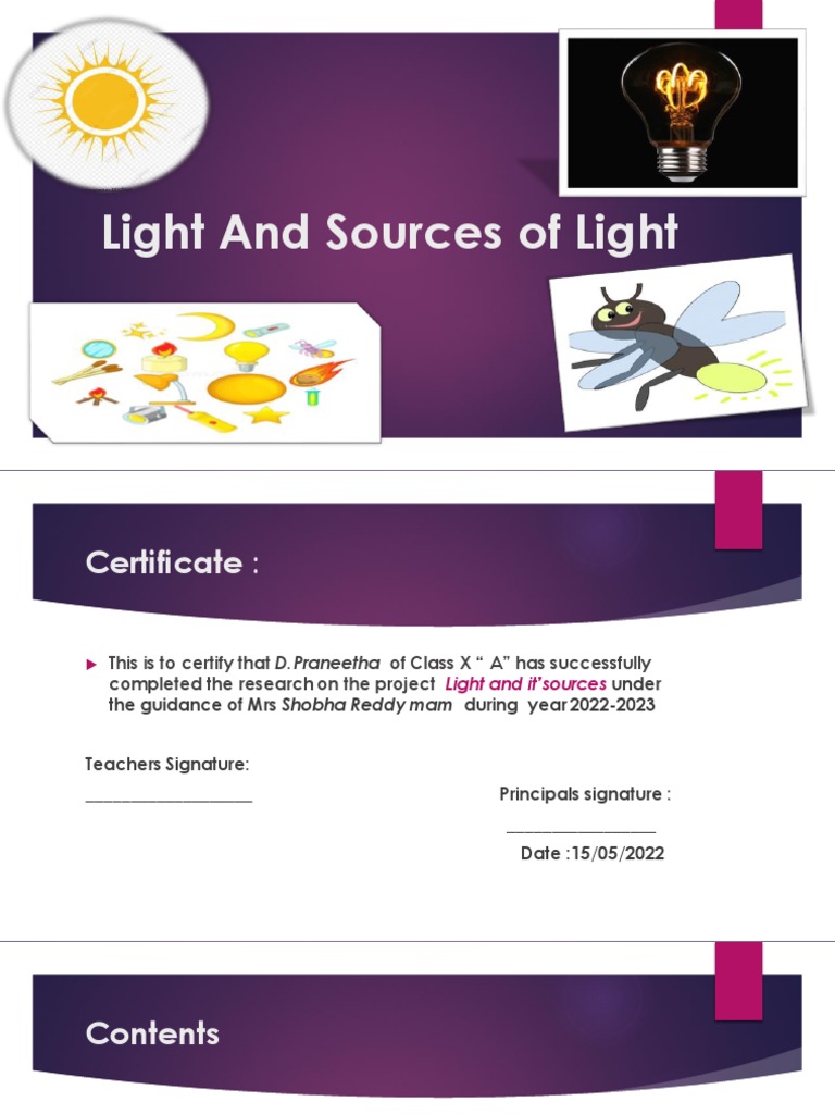 Light and Sources of Light | PDF | Light | Electromagnetic Radiation