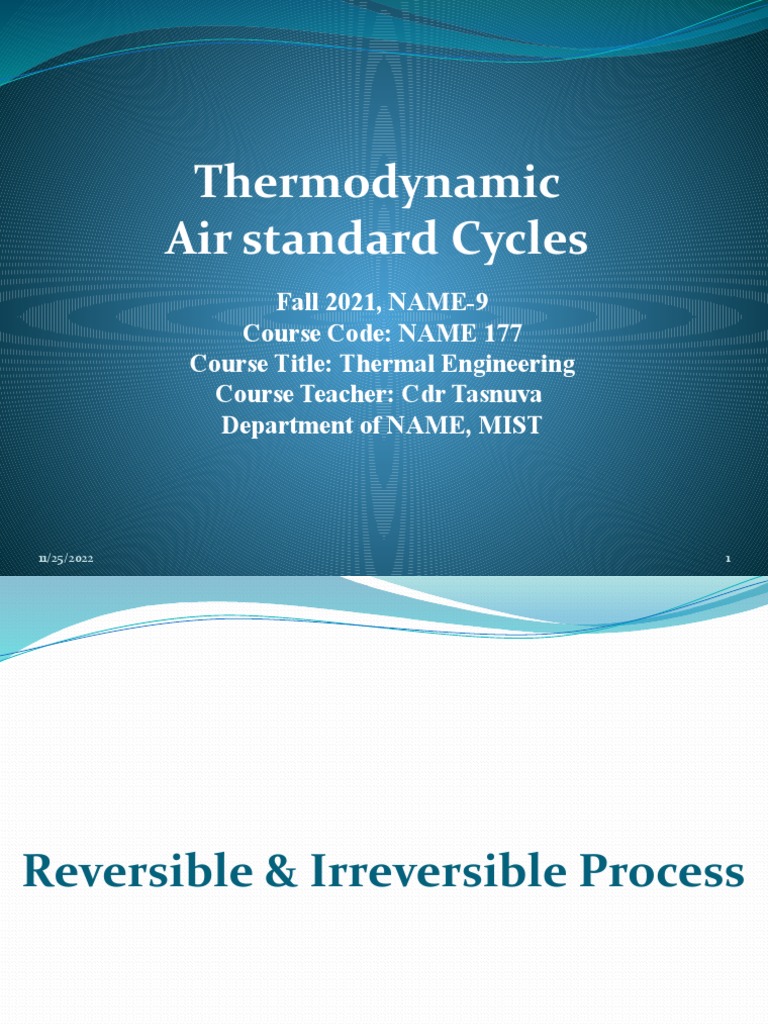 Thermodynamic Air Standard Cycle | PDF | Diesel Engine | Internal ...