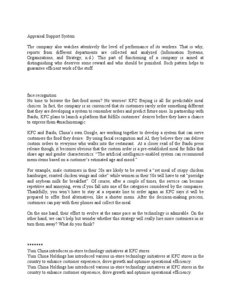 This KFC Organizational Chart Depicts KFC | PDF | Customer Relationship ...