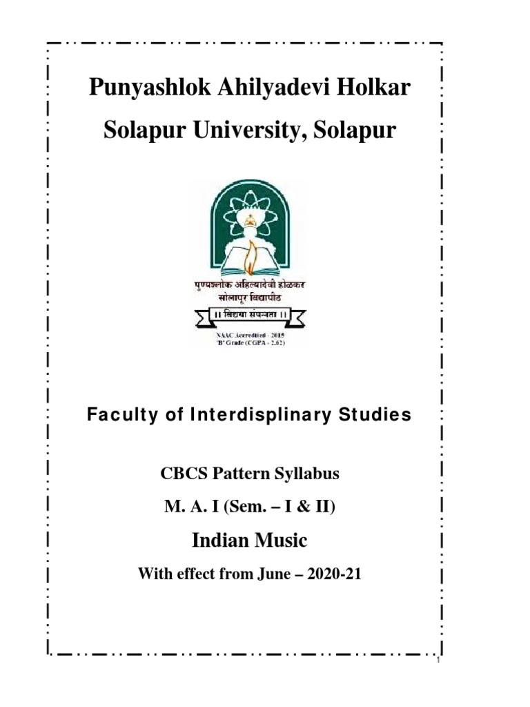 Vocal Syllabus MA I CBCS - 2020 - 21 - 80+20 Final | PDF | Performing ...