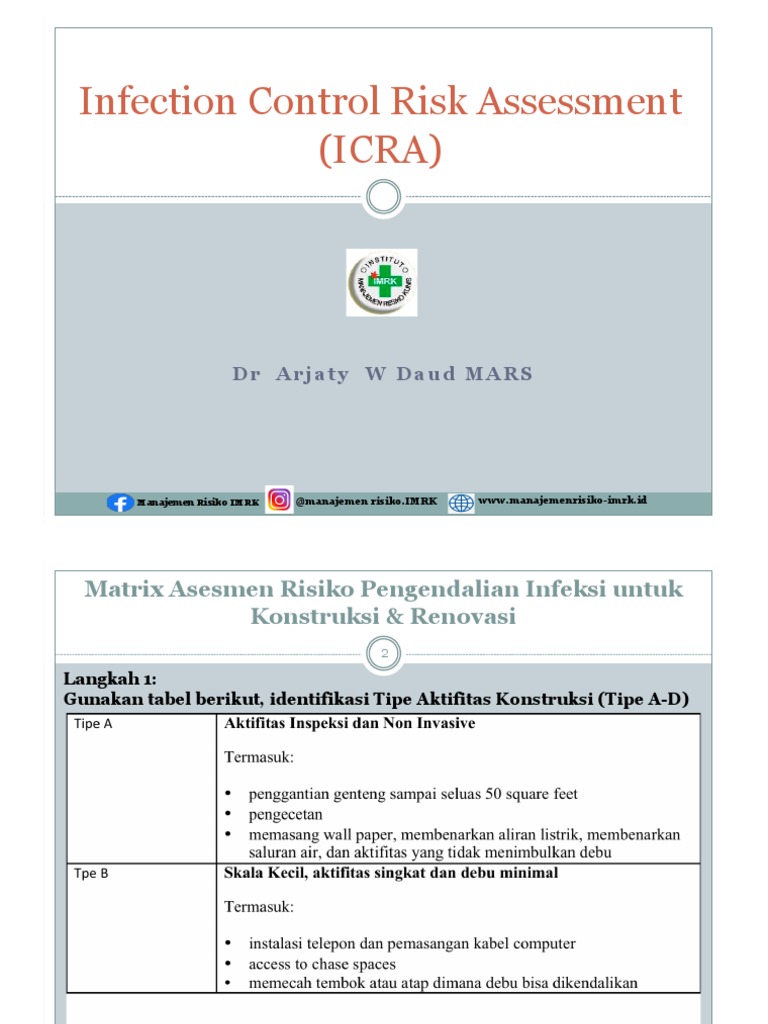 2d.infection Control Risk Assessment (ICRA) | PDF | Sains & Matematika