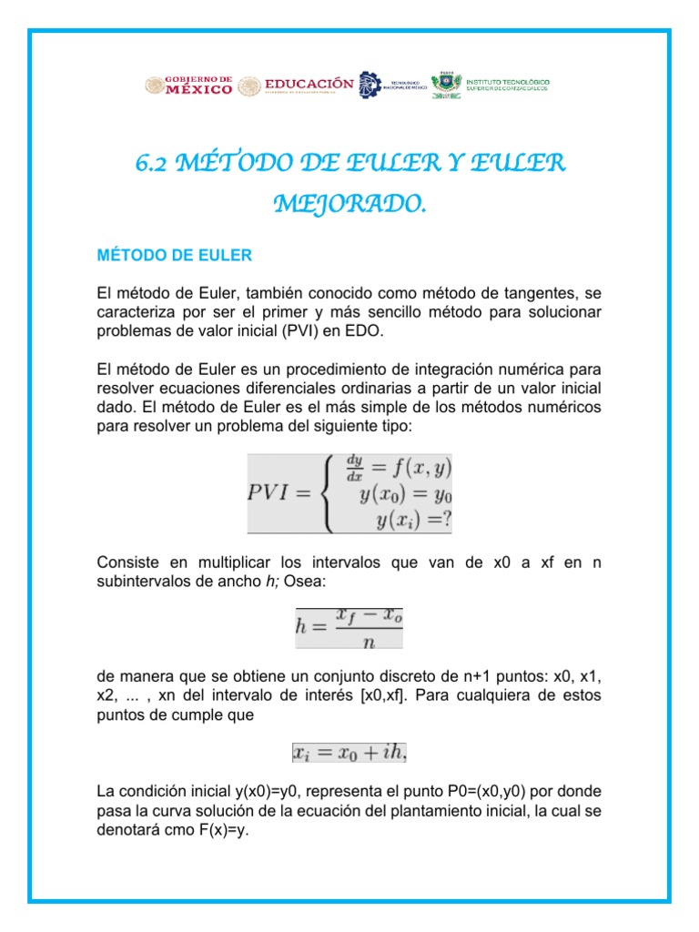 Método de Euler y su Versión Mejorada | PDF
