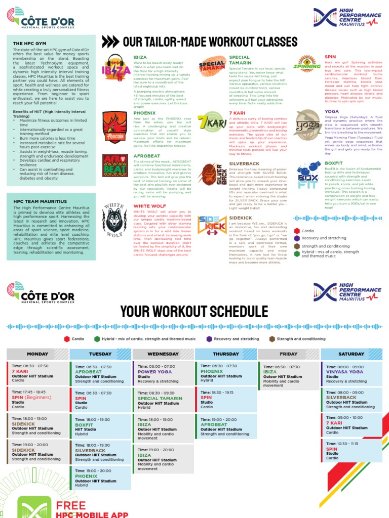 HPC-WORKOUT-SCHEDULE-OCTOBER-2022 | PDF | Physical Fitness | High ...
