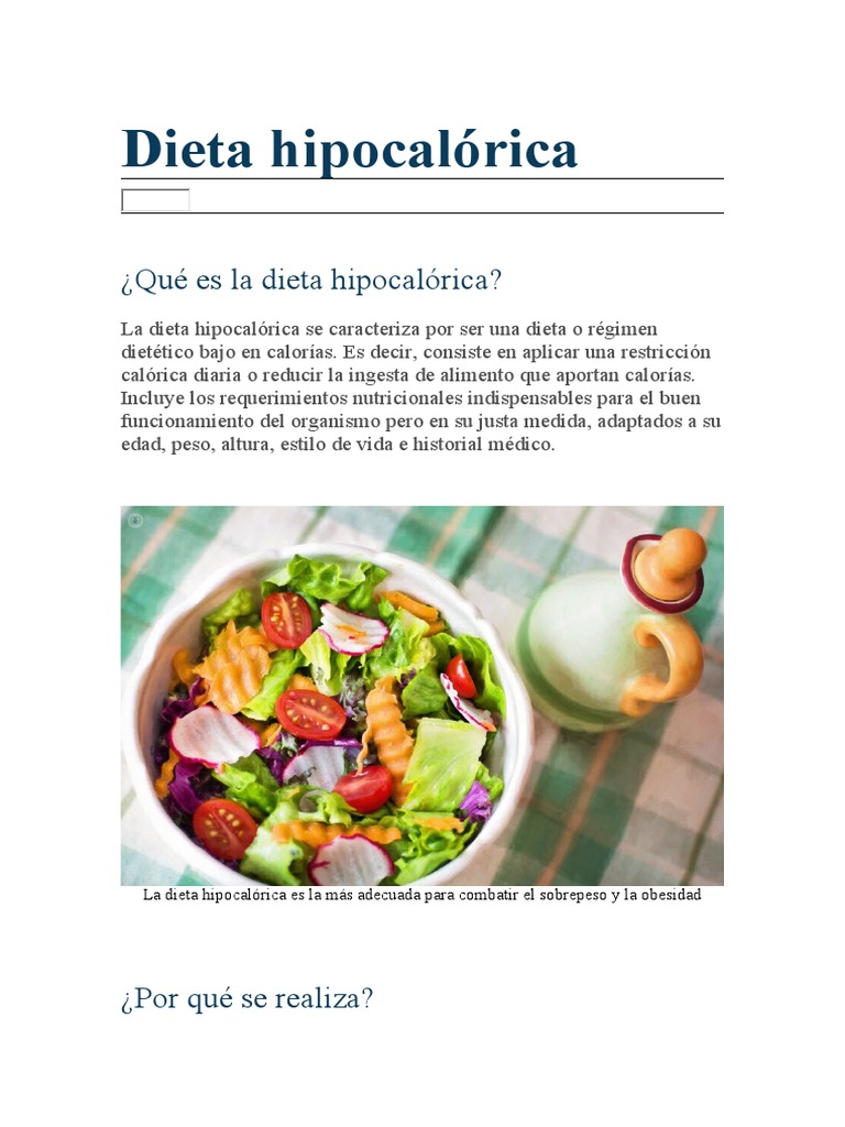 Dieta Hipocalórica | PDF