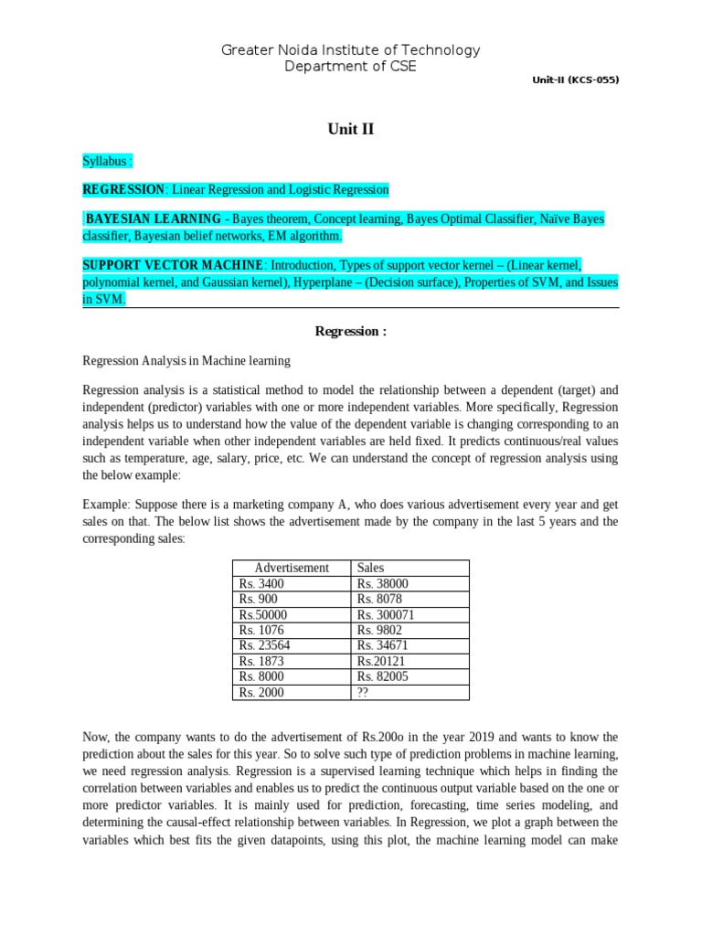 Notes 2 | PDF | Regression Analysis | Linear Regression