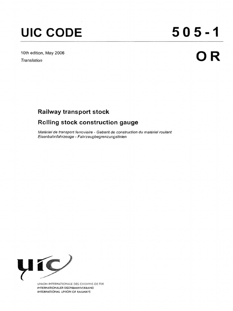 Uic Code: Railway Transport Stock Rolling Stock Construction Gauge | PDF | Computers
