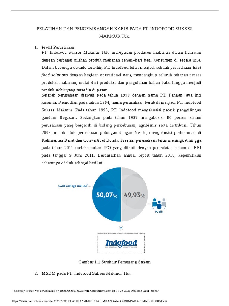 Pelatihan Dan Pengembangan Karir Pada PT Indofood | PDF | Bisnis