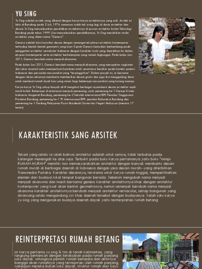 Karakteristik Sang Arsitek Yu Sing | PDF