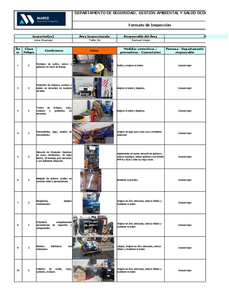 Copia de Inspeccion Taller Ilo Jhuanqui 26.04.22 Completo | PDF