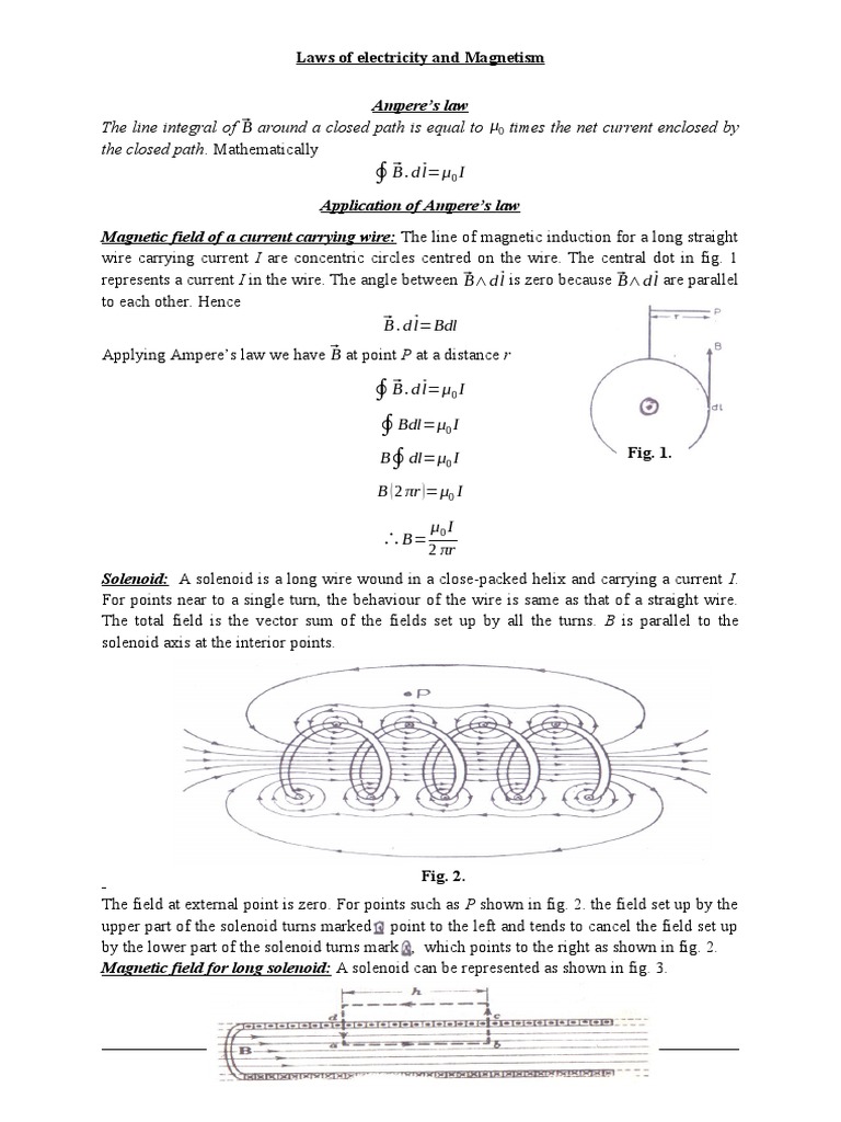 11. LU_Amperes Law, Faradays Law, Lenz Law | PDF | Electromagnetic ...
