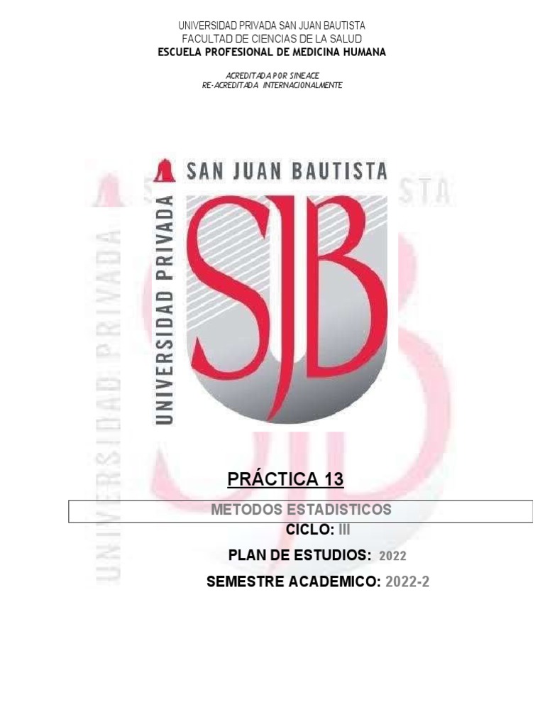 Practica 13 | PDF | Enfermería | Estadísticas