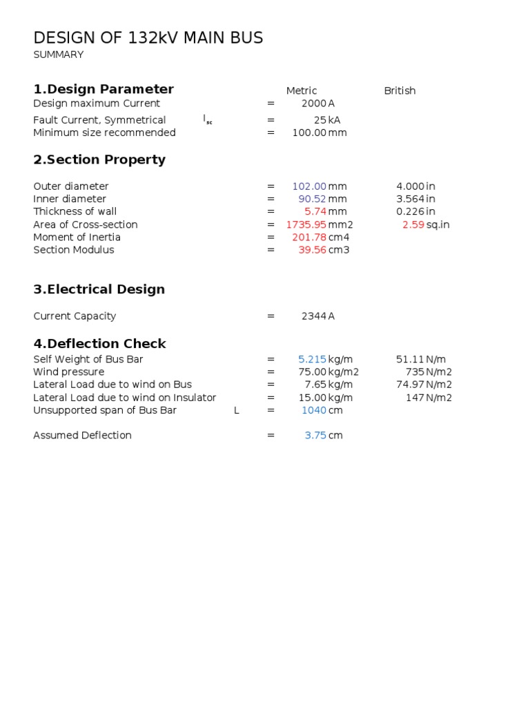 Busbar Design PARW | PDF | Strength Of Materials | Kilogram