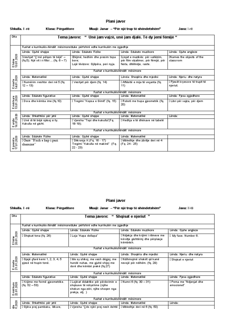 Plani Javore J | PDF