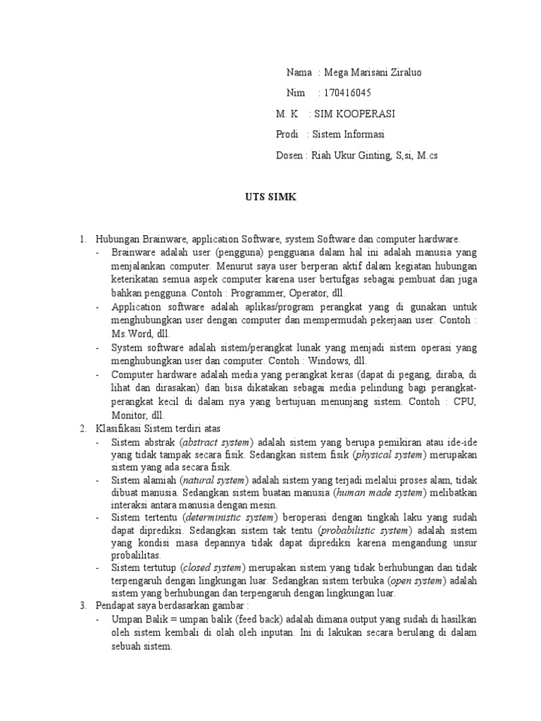 Hubungan Brainware dan Sistem dalam SIM | PDF | Teknologi & Rekayasa