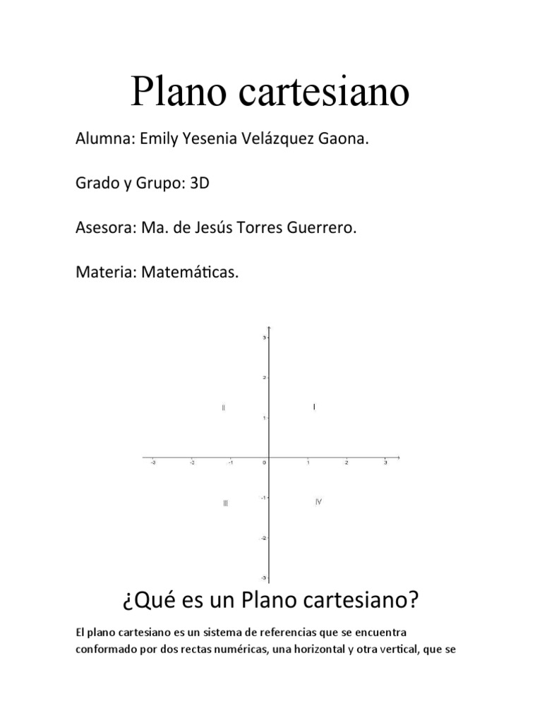 Plano Cartesiano | PDF | Sistema de coordenadas Cartesianas | Sistema ...
