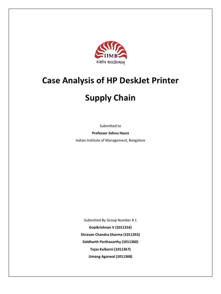 HP Report | PDF | Inventory | Supply Chain