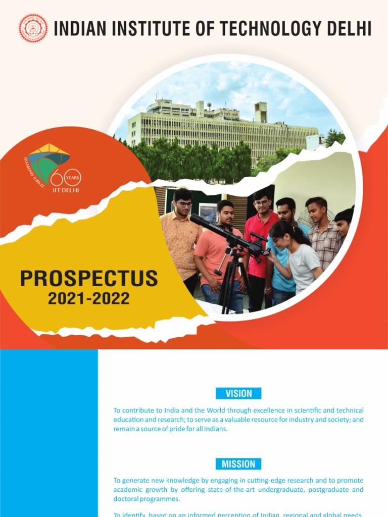 IITD Prospectus 2021 22 | PDF