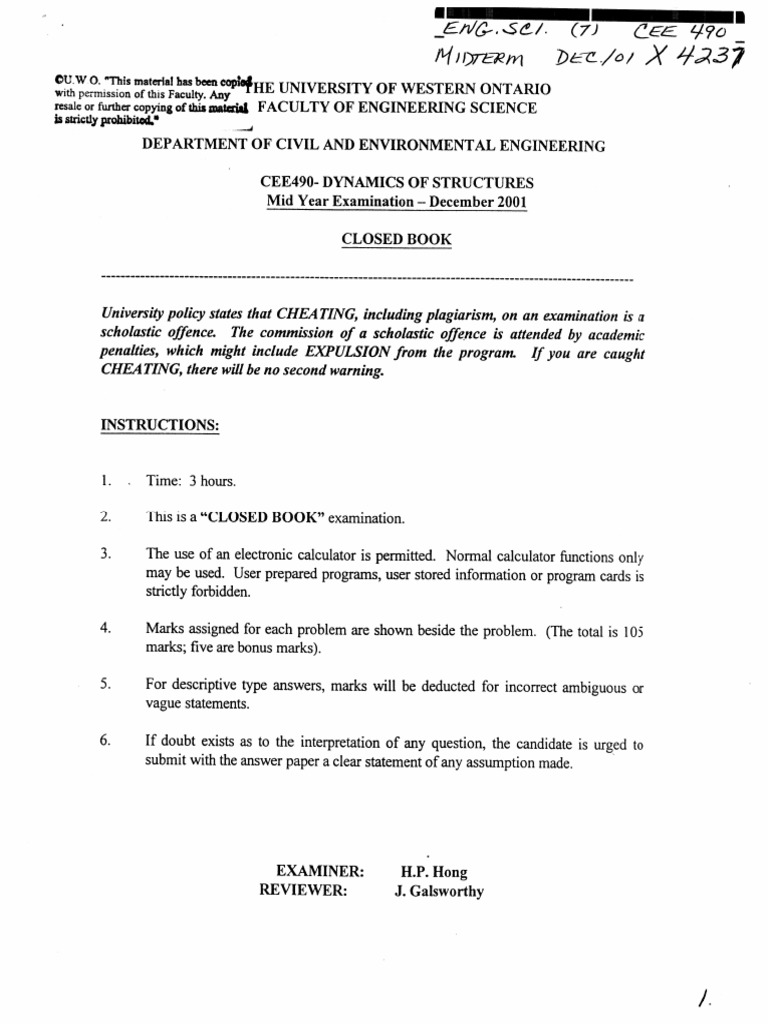 Dec 2001 Midterm | PDF