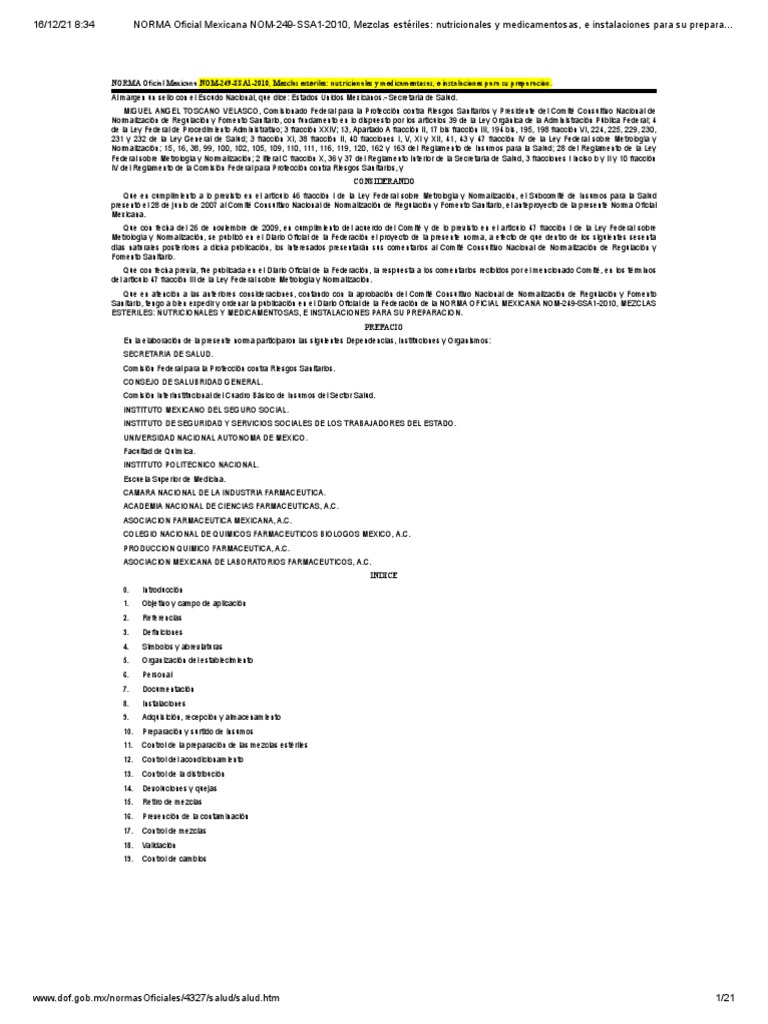 Nom 249 | PDF | Farmacéutico | Medicamentos con receta