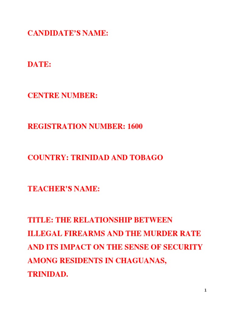 2019 COMPLETED Caribbean SBA SAMPLE FOR STUDENTS | PDF