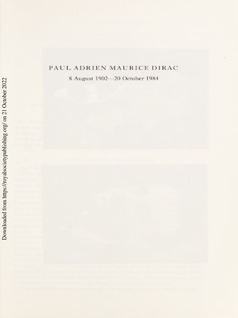 Paul Dirac Biography | PDF