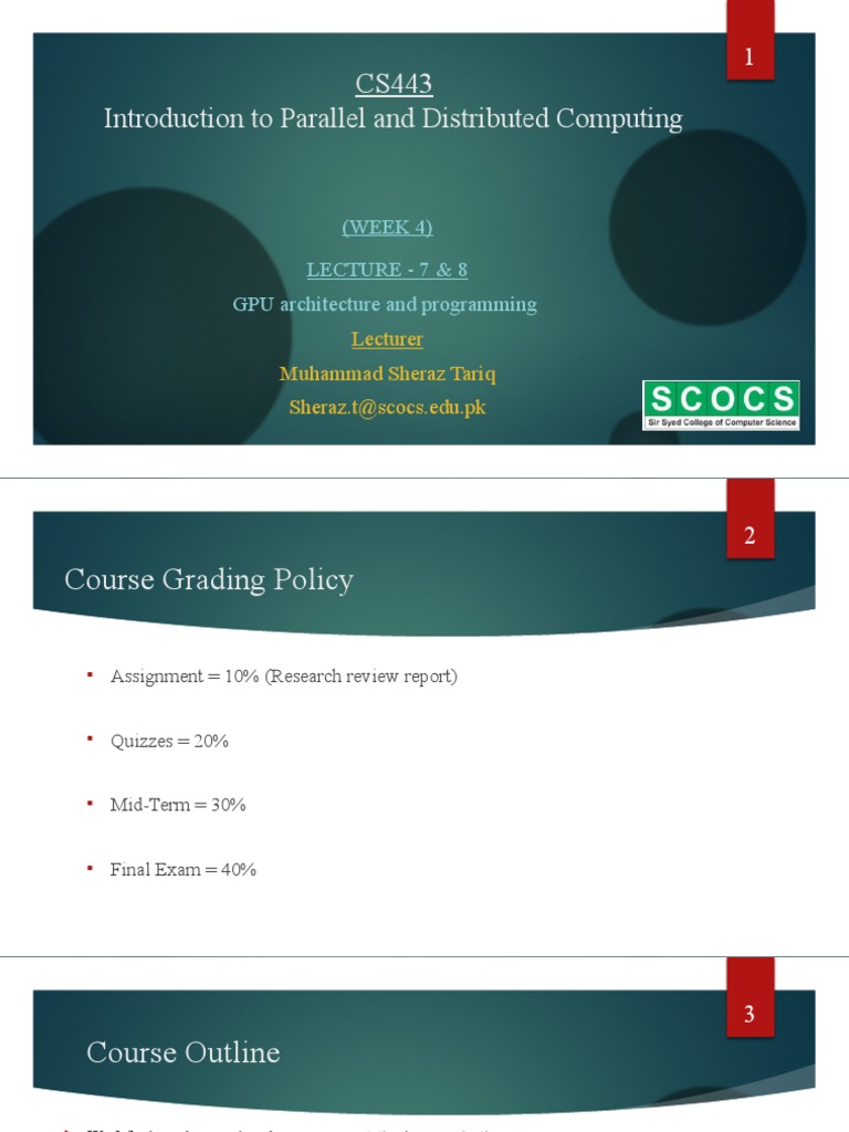 4 - W4-Intro To Parallel and Distributed Computing | PDF | Shader ...