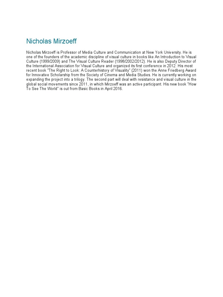 Nicholas Mirzoeff | PDF