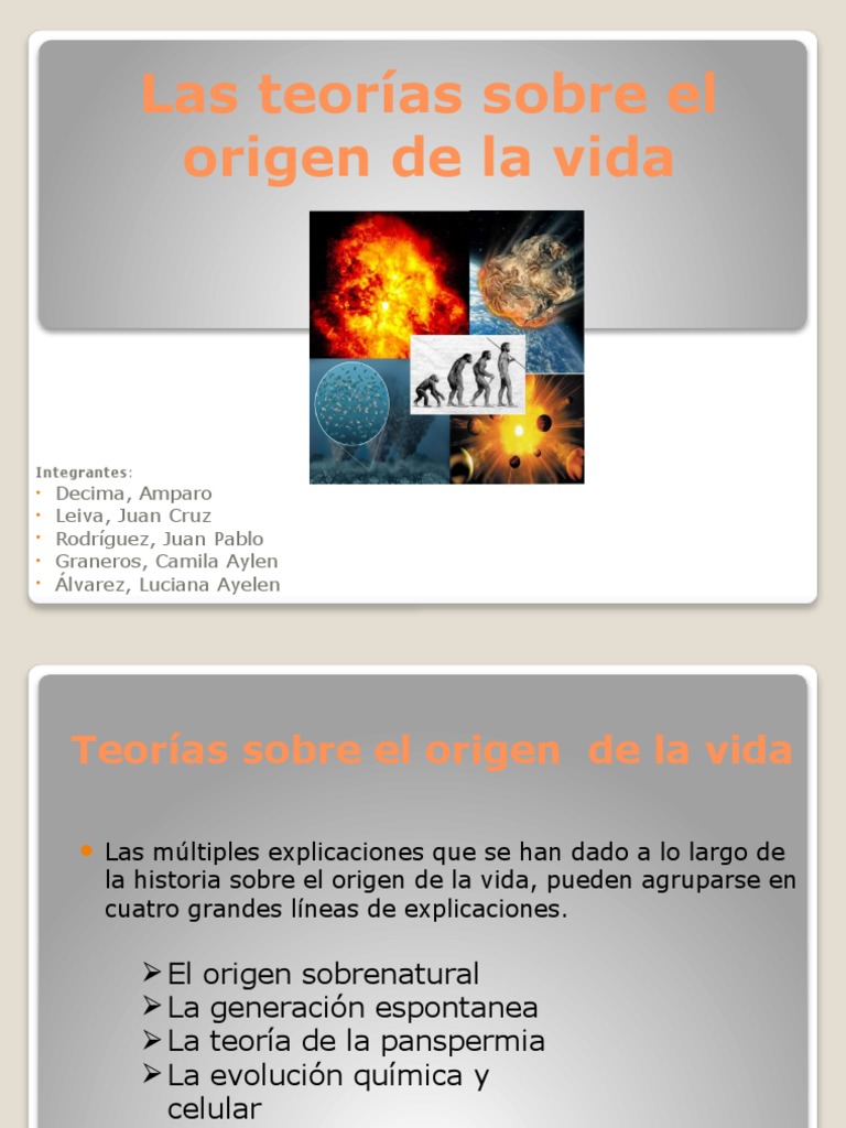 Las Teorías Sobre El Origen de La Vida | PDF | Naturaleza | Química