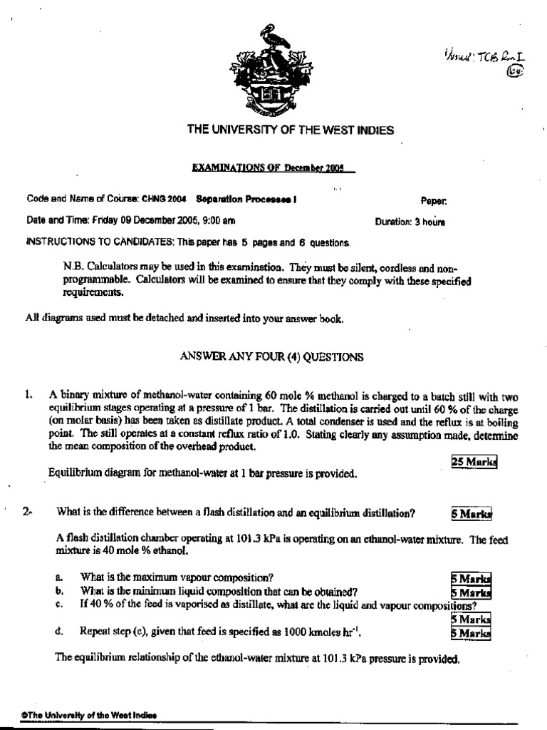 2005 Past Paper | PDF