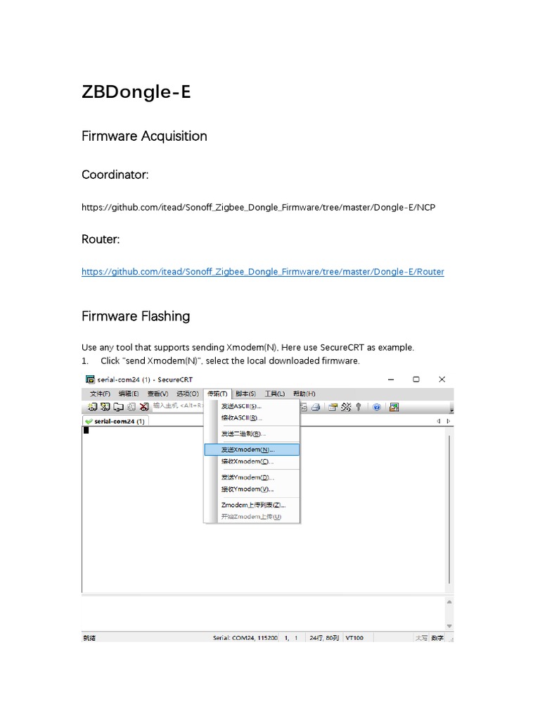 SONOFF Zigbee 3.0 USB Dongle Plus Firmware Flashing | PDF | Booting | Usb