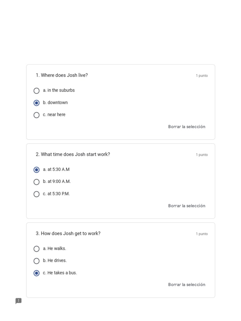 Josh's daily routine and transportation choices | PDF | Leash