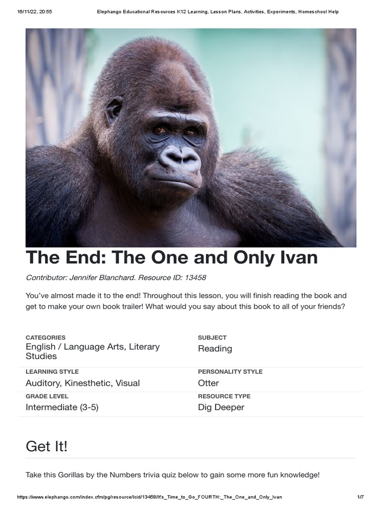 The End The One and Only Ivan | PDF | Homeschooling | Thought