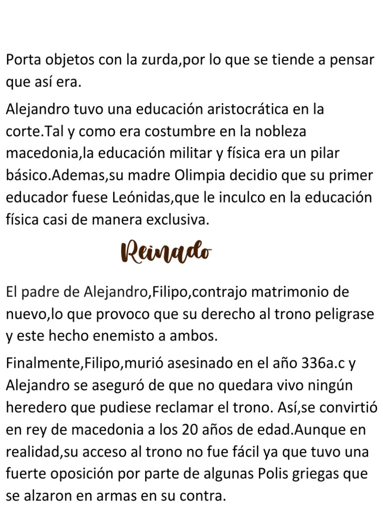 Biografia de Alejandro Magno | PDF | Alejandro el Grande | Macedonia (antiguo reino)