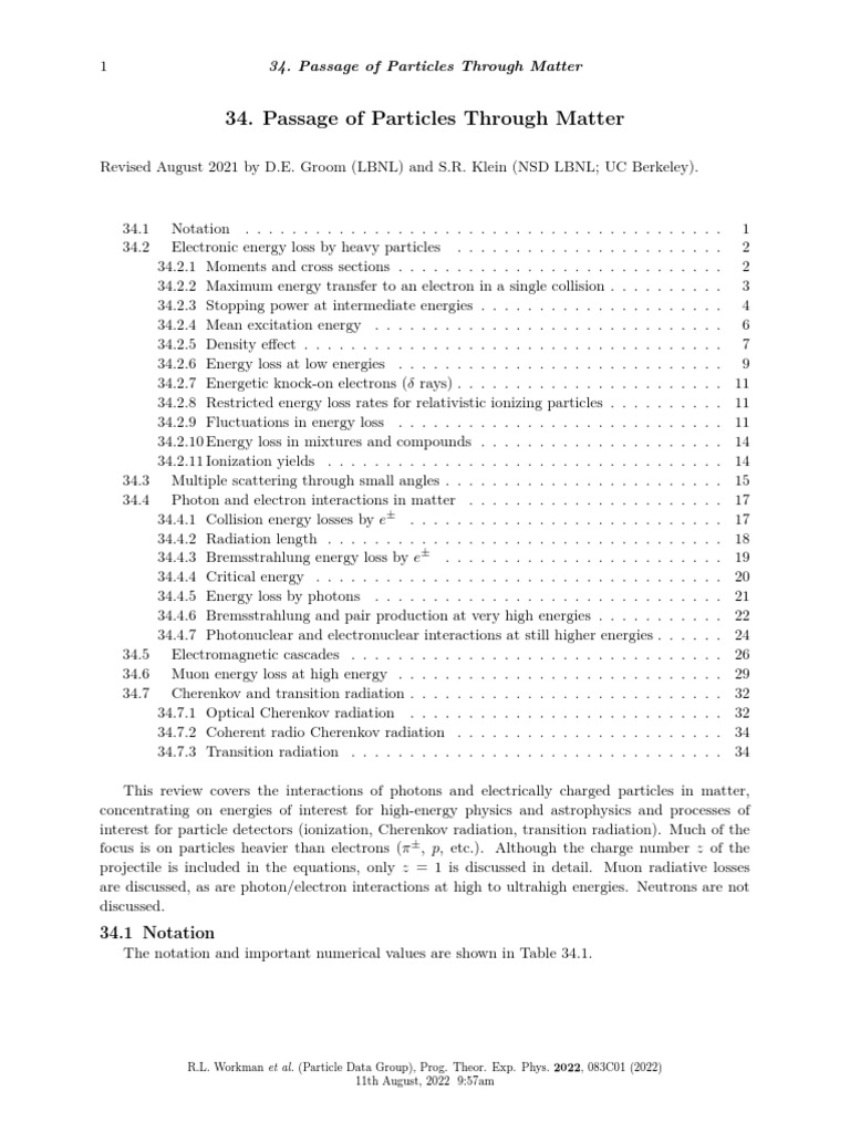 Review Passage Particles Matter | PDF | Electron | Electronvolt