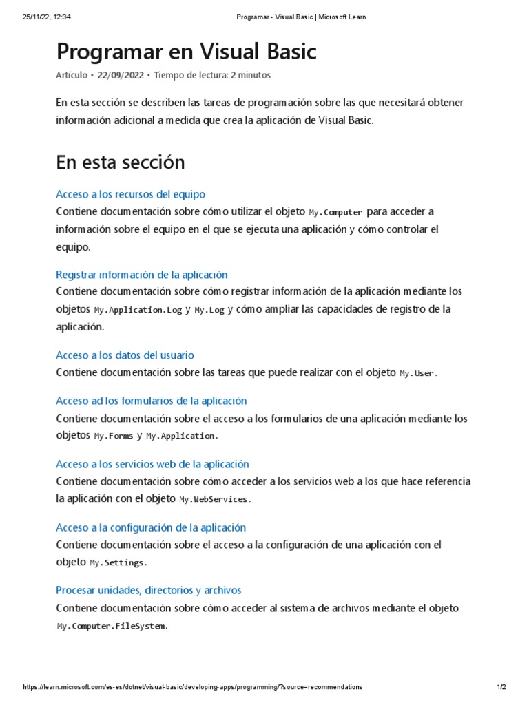Comandos Visual Basic | PDF