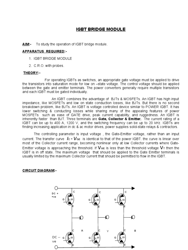 IGBT Bridge Module | PDF | Bipolar Junction Transistor | Field Effect ...
