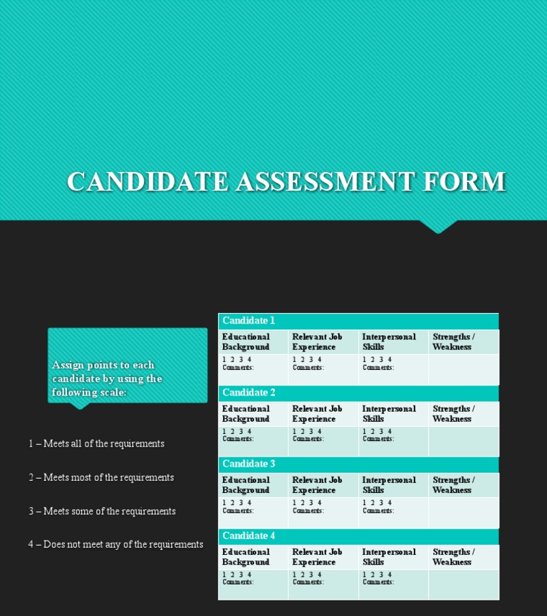 Candidate Evaluation Template | PDF