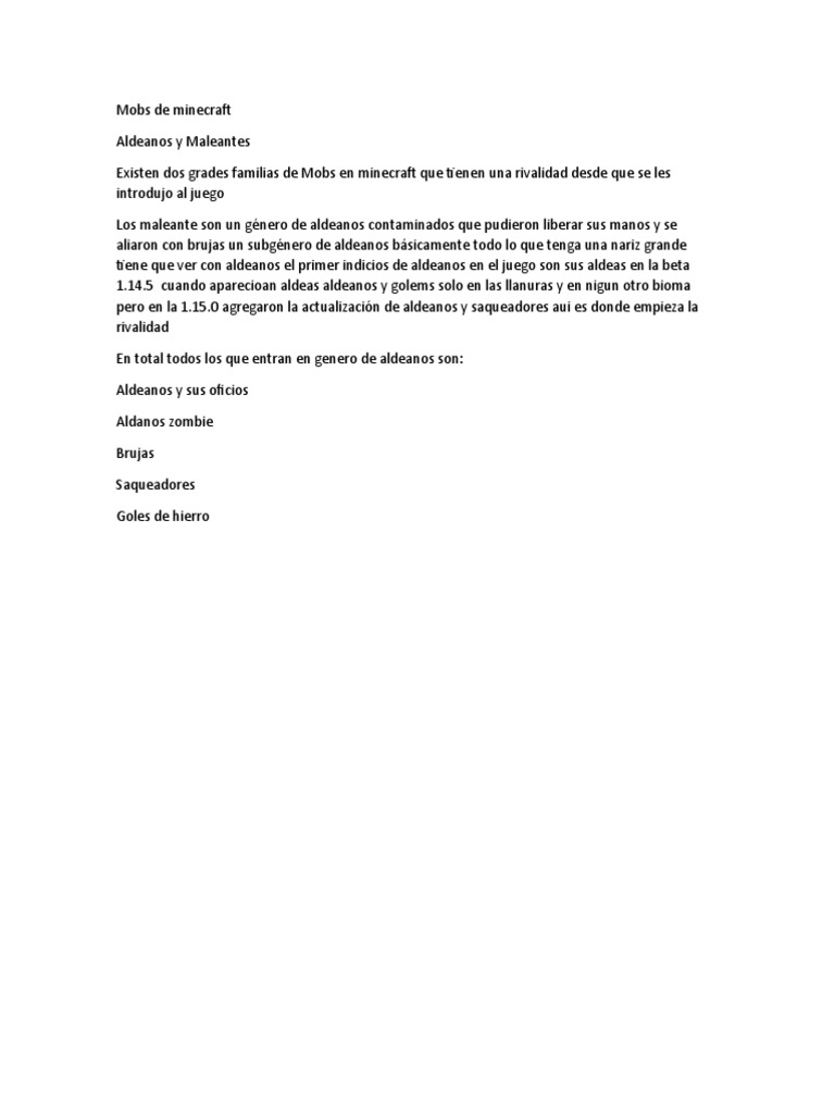Mobs de Minecraft | PDF