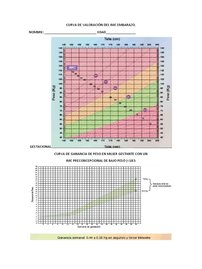Curva de Valoración Del Imc Embarazo | PDF