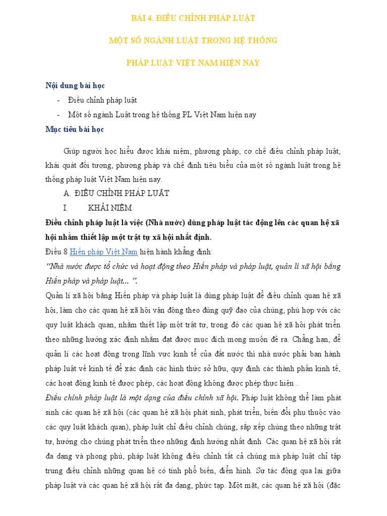 Bài 4. Các ngành Luật trong HTPL VN | PDF
