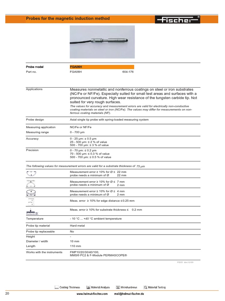 FGA06H Probe Datasheet | PDF