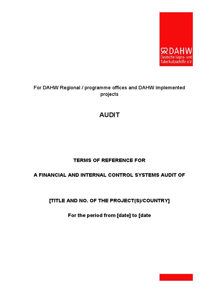 5.17 Template ToR Audit | PDF | Audit | Financial Audit