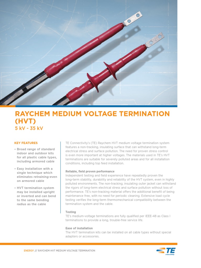 Raychem Medium Voltage Termination (HVT) : 5 KV - 35 KV | PDF | Insulator (Electricity ...