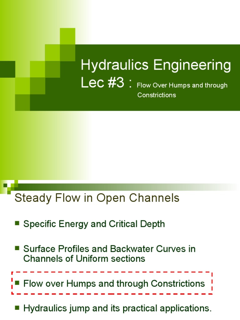 Lecture-3 Flow Over Humps and Contractions | PDF