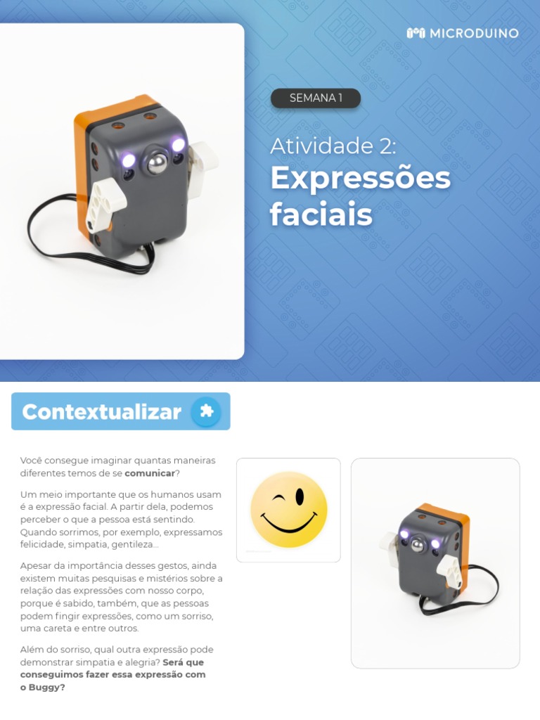 Semana 1 - Atividade 2 Expressões Faciais - Itty Bitty Buggy em Casa ...