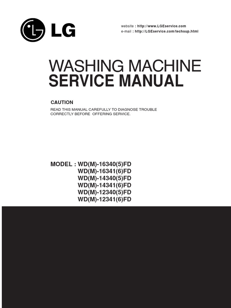 LG - WD 16340 16341 14340 14341 12340 12341 | PDF | Washing Machine | Electrical Connector