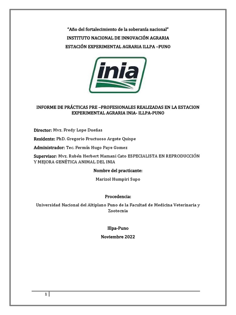 Informe Inia | PDF | Vacas | Oveja