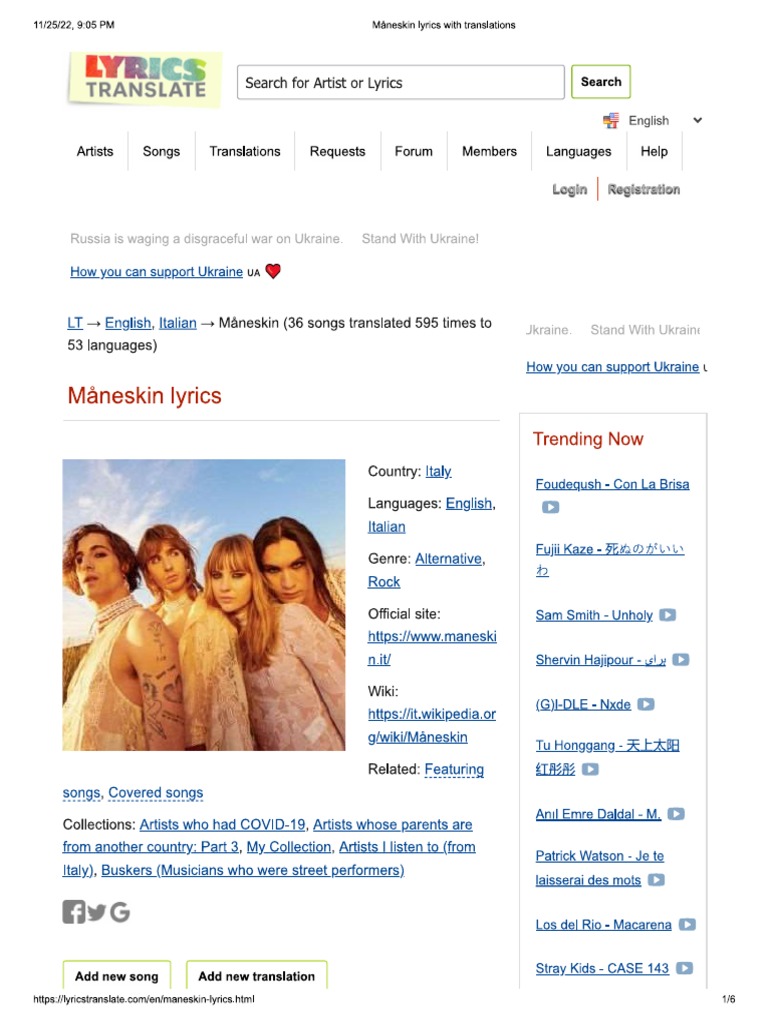 Maneskin Songlist | PDF